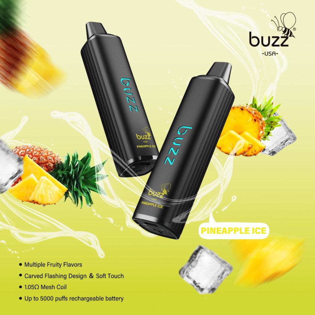 Buzz Pineapple Ice 5000pfs 50mg - King Vape Dubai